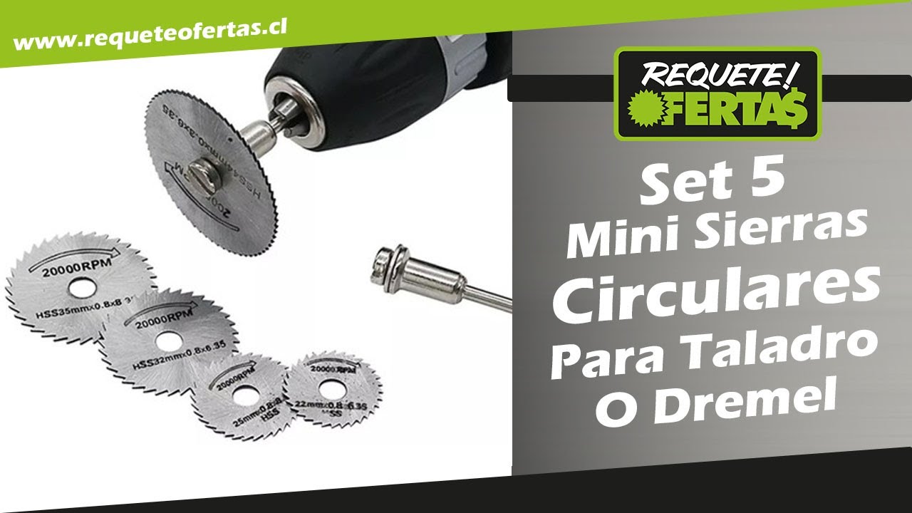 Set 5 Mini Sierras Circulares Para Taladro O Dremel - YouTube
