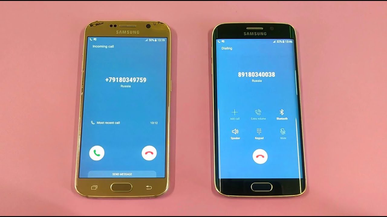 Samsung Galaxy S6 vs S6edge Incoming call & Outgoing call at the Same ...