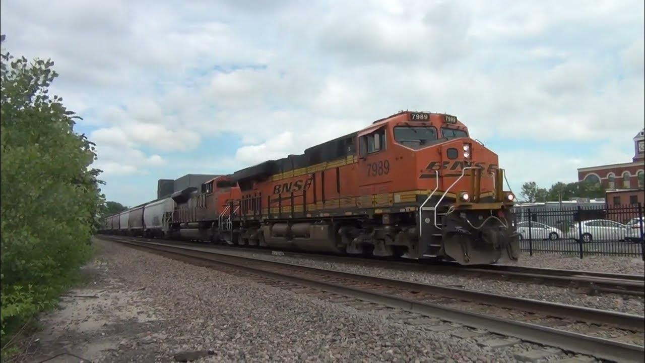 BNSF #7989 Leads WB Grain Train. Olathe, KS 6/8/24 - YouTube
