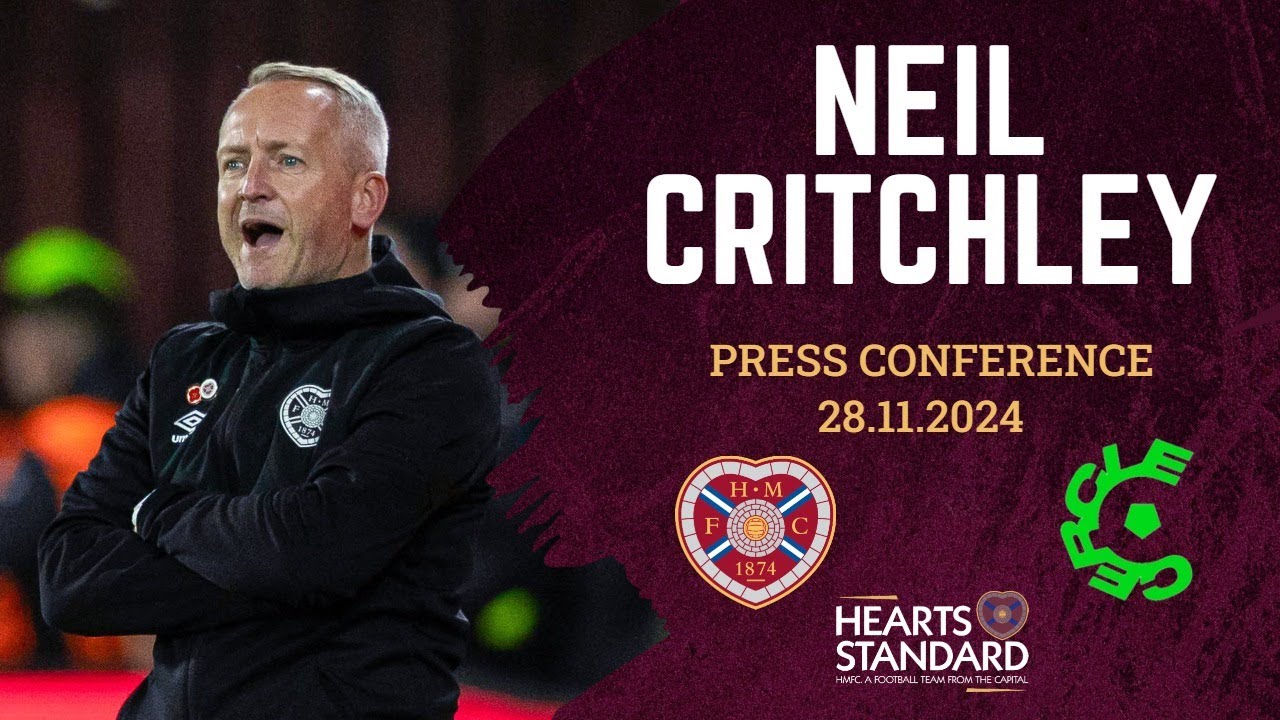 Neil Critchley reacts to Hearts defeat and Lawrence Shankland miss ...