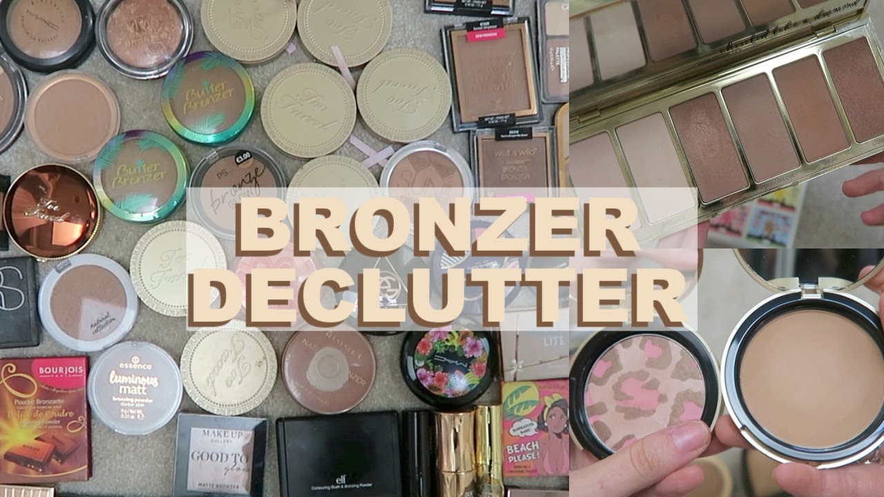BRONZER COLLECTION, SWATCHES + DECLUTTER 2021| POWDER, CREAM AND ...