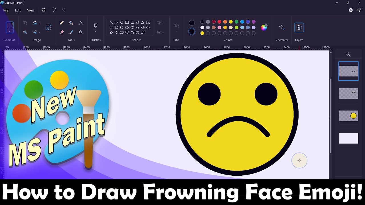 How to draw Frowning Face emoji ☹ - YouTube