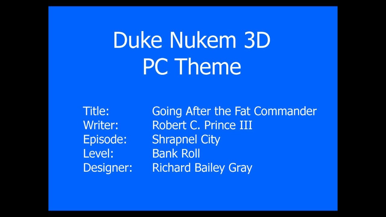 Duke Nukem 3D PC Theme - Going After the Fat Commander - YouTube