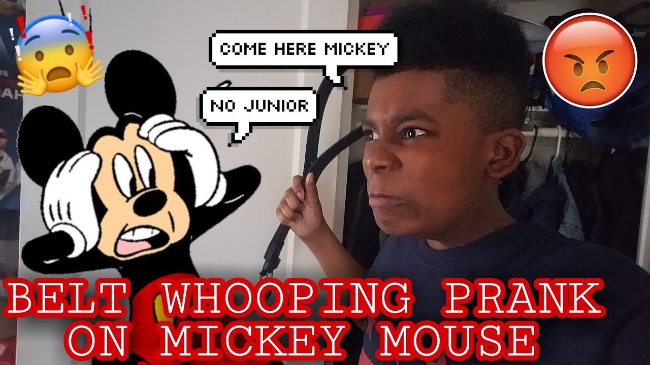 BELT WHOOPING PRANK ON MICKEY MOUSE (GONE WRONG) - YouTube