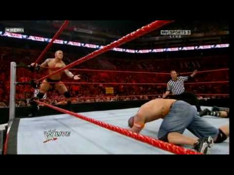 WWE Raw 3/29/10 John Cena & Randy Orton vs Batista & Jack Swagger - YouTube
