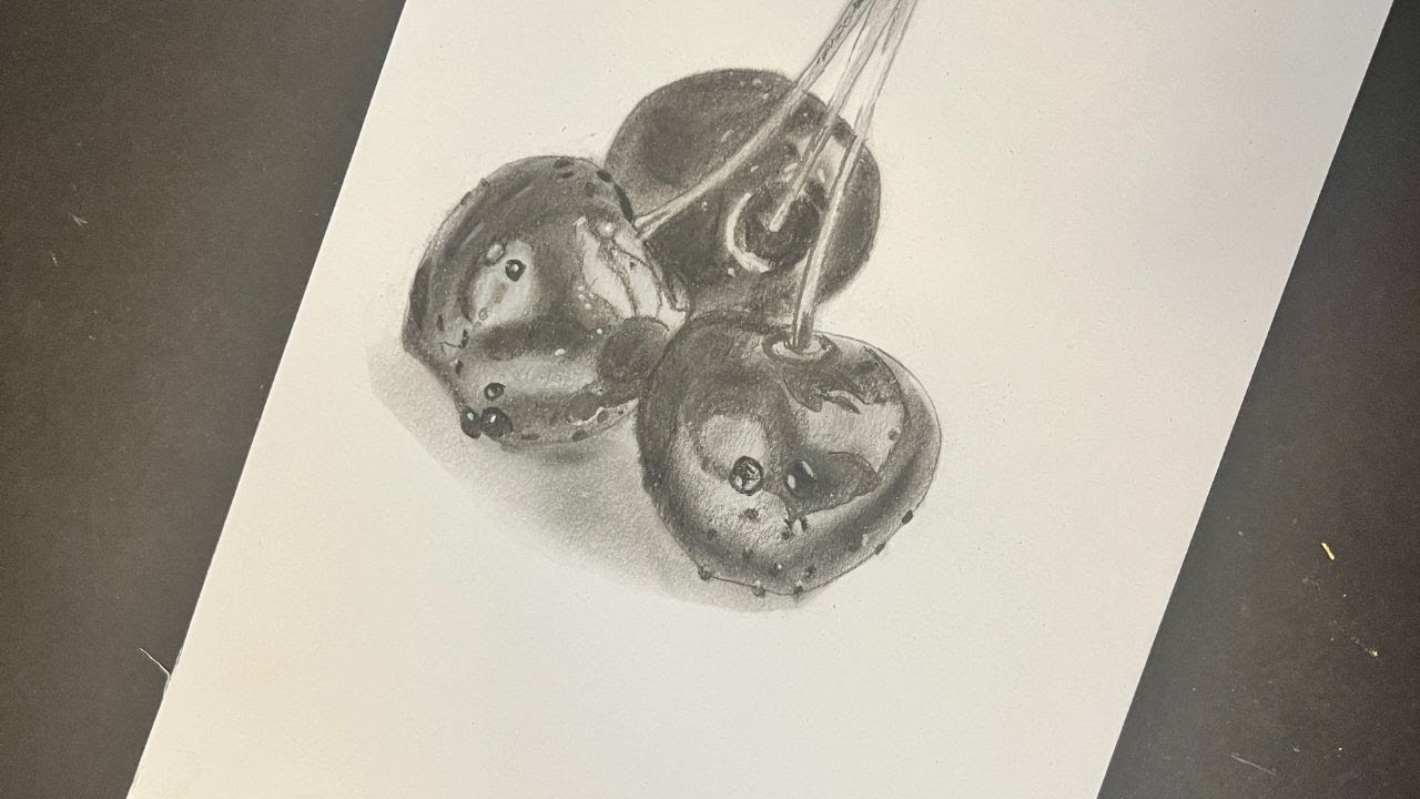 How to draw cherry sketch - YouTube