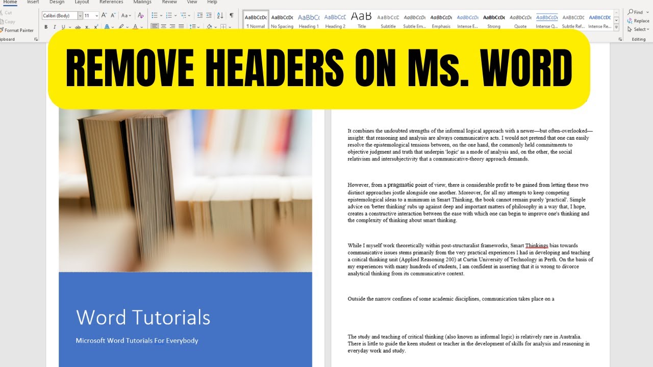 How to Remove Headers in Microsoft Word - Complete Header Removal Guide ...