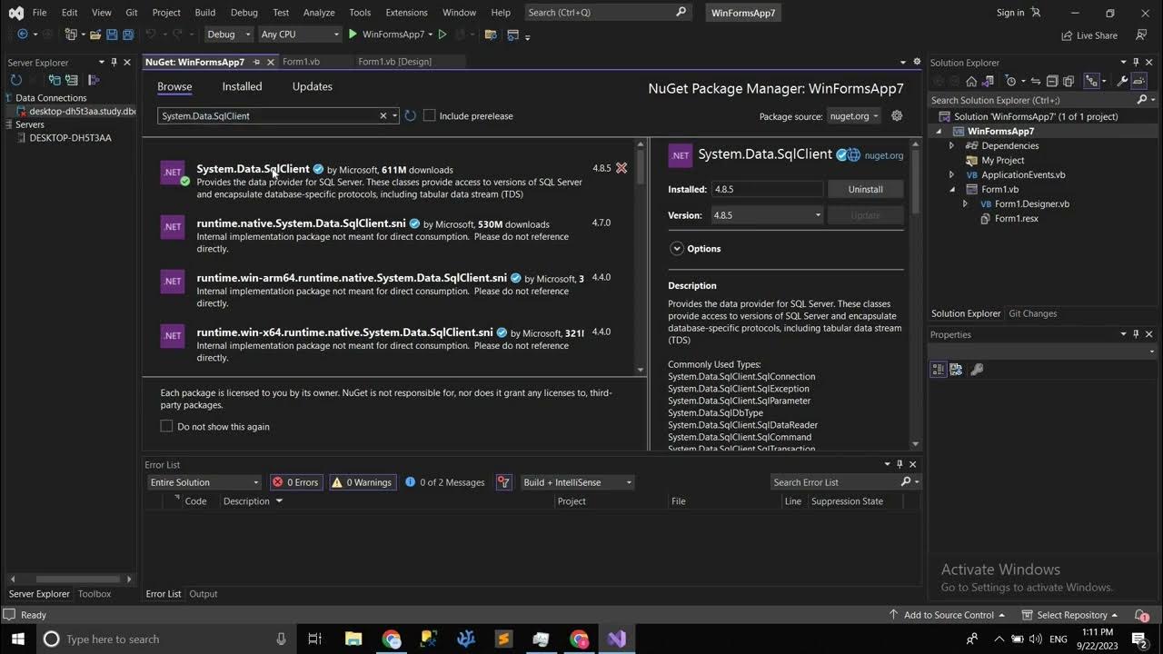 Bc30002 Type Sqlconnection Is Not Defined Youtube