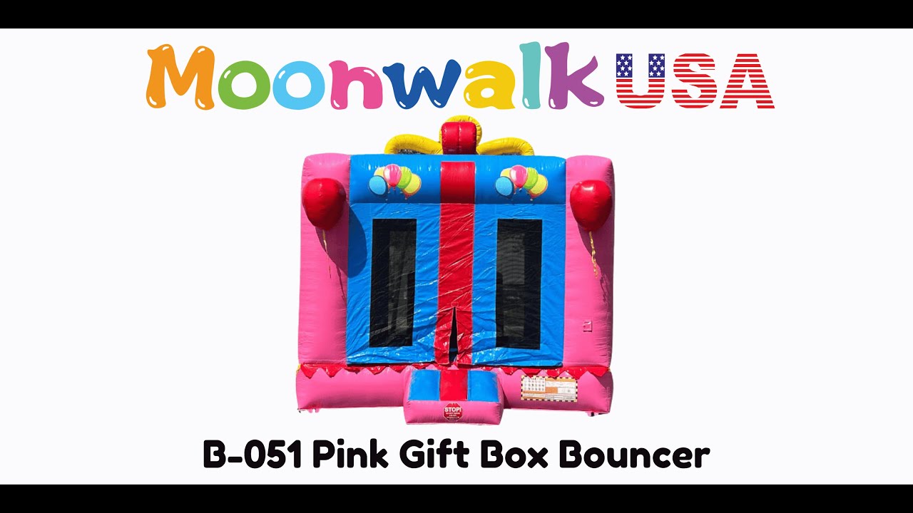 Moonwalk USA Pink Gift Box Bouncer (B-051) - YouTube
