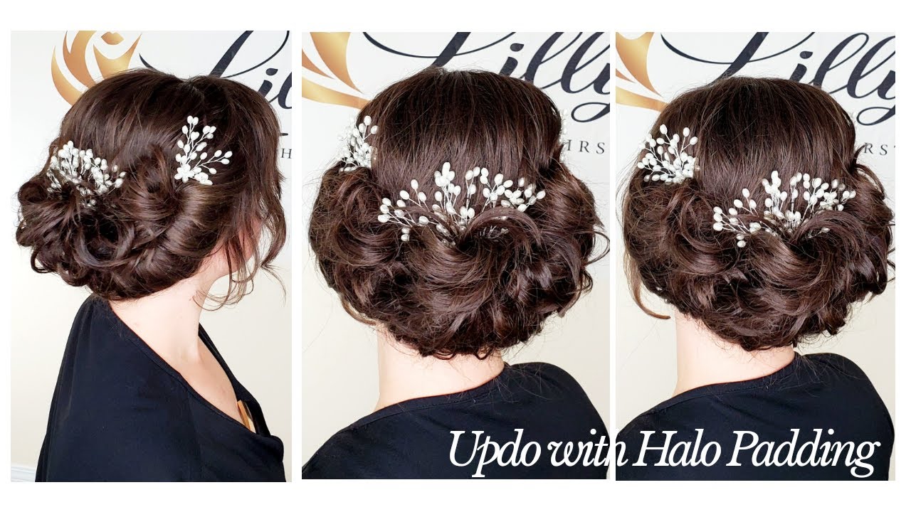 Updo with Halo Padding by Lilly's Hairstyling - YouTube