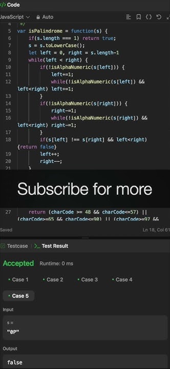 Leetcode 125 Valid Palindrome Javascript Solution Shortsfeed
