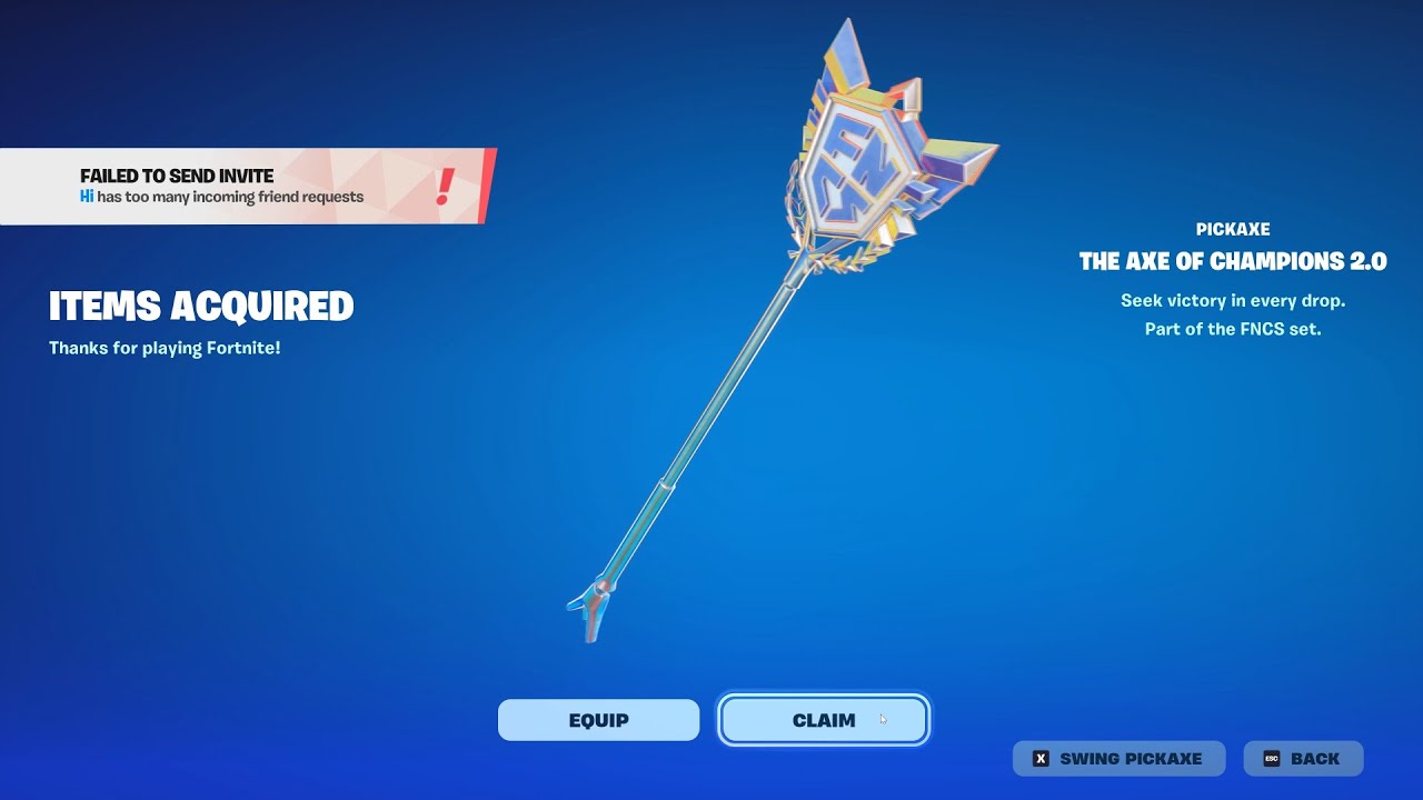 how YOU can get the FNCS Pickaxe in fortnite - YouTube