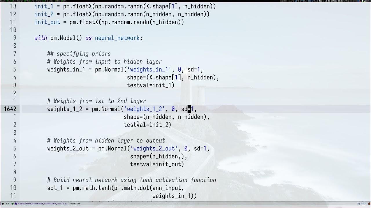 Estimating The Bayesian Neural Network With Pymc3 Python And Emacs Youtube