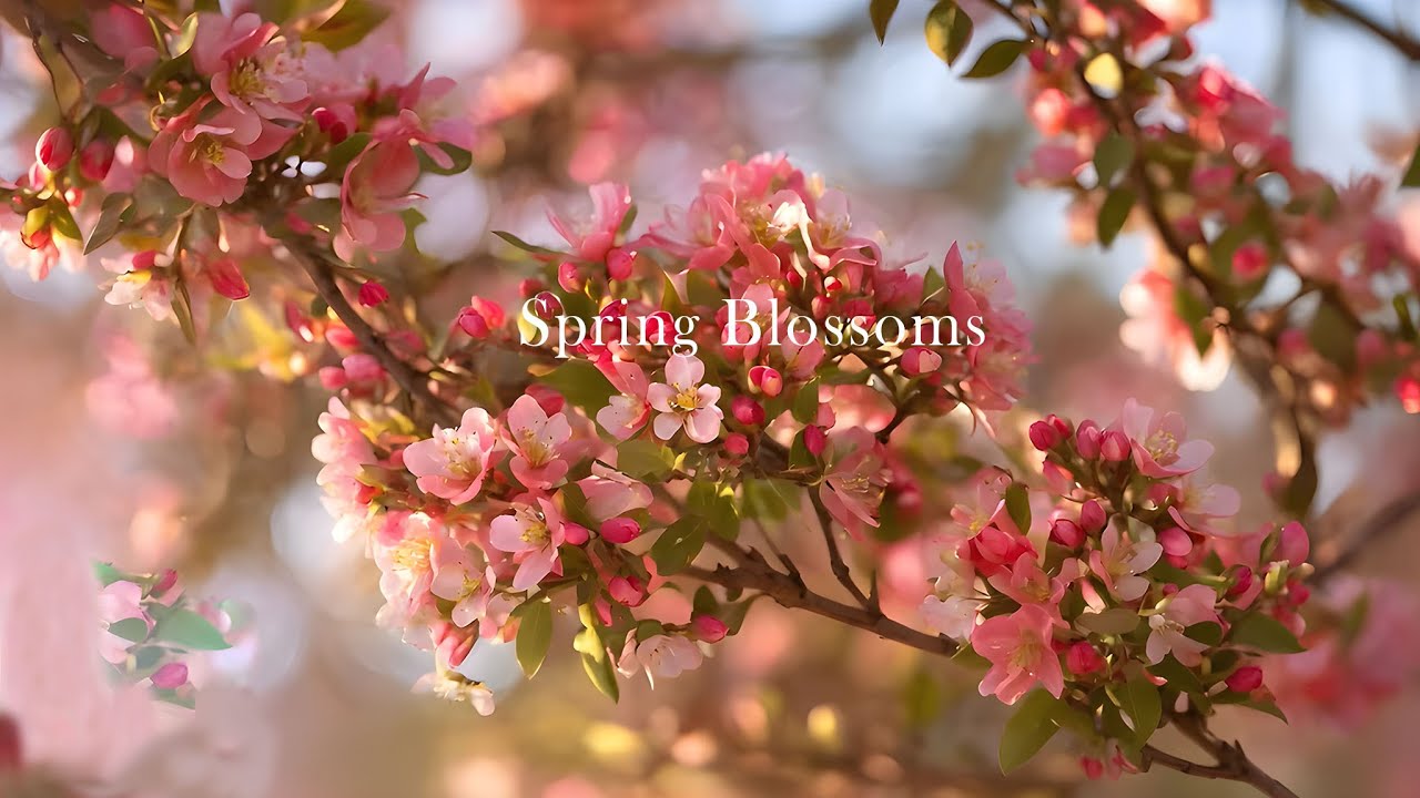 SOOTHING Spring Blossoms with Acoustic Guitar and Piano for Relaxing ...