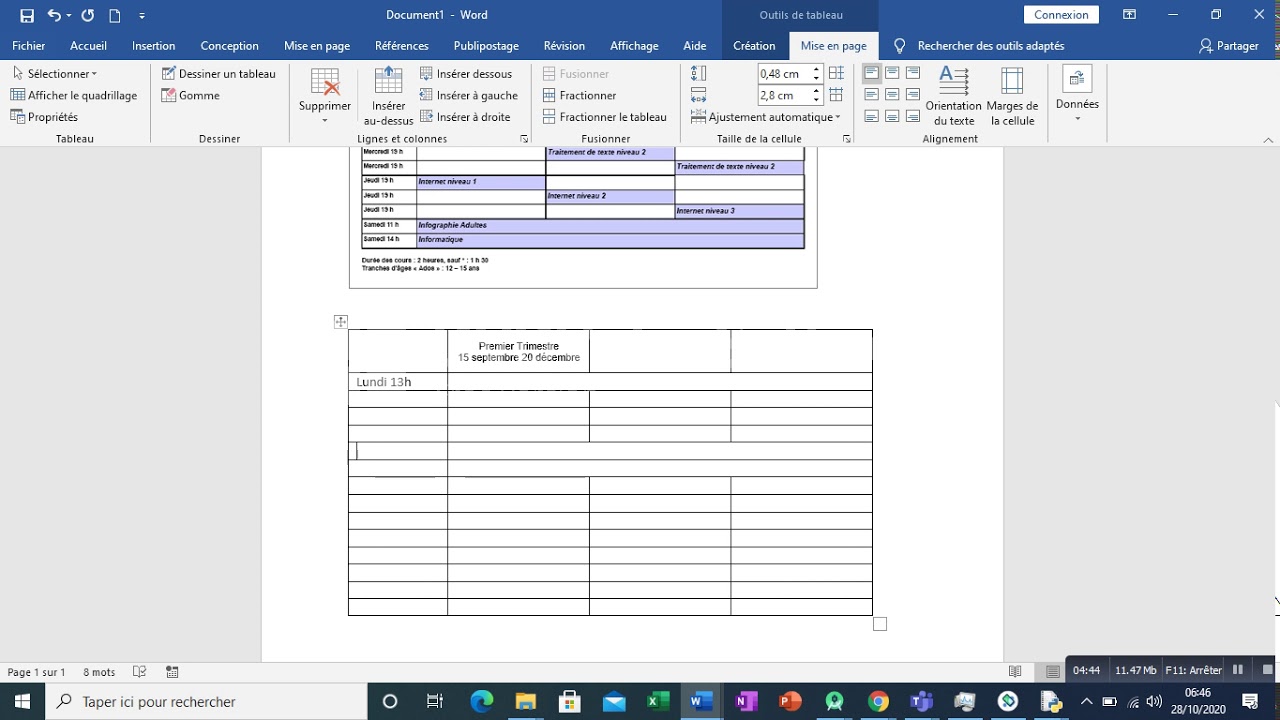 Maitriser Word Partie 3 : Création des tableaux - YouTube
