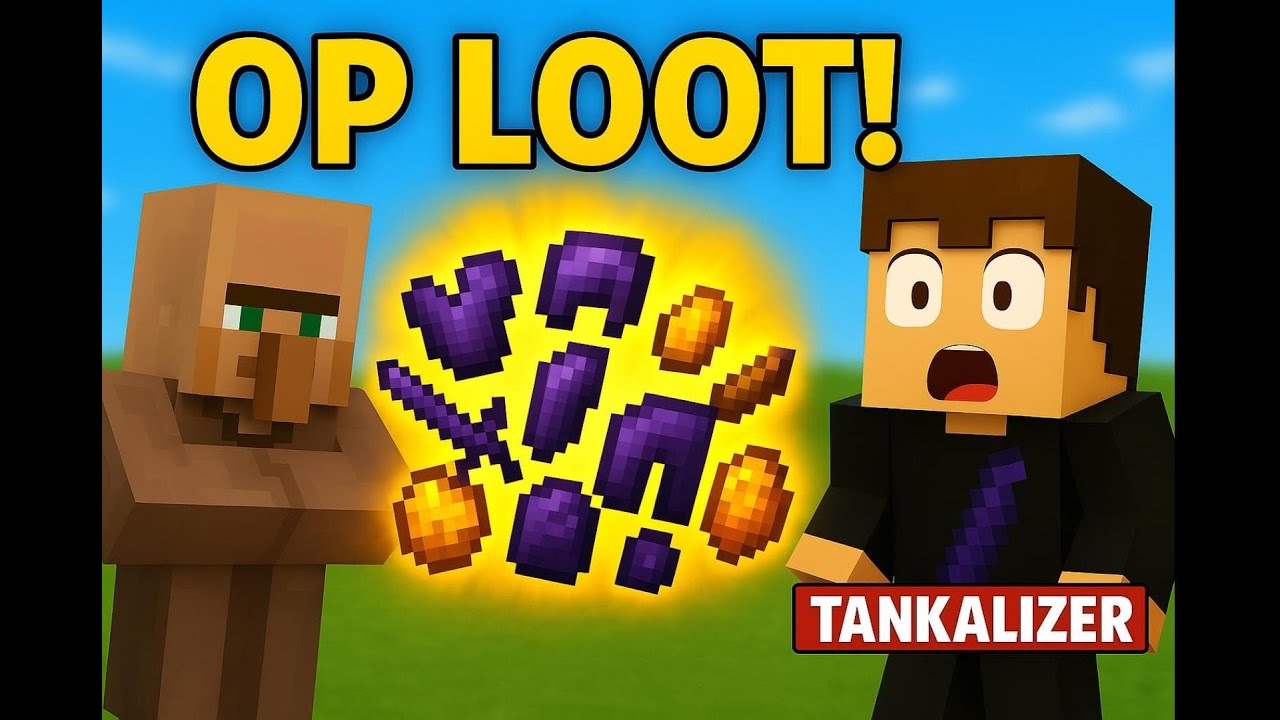 Minecraft but Villagers Drop OP Loot… - YouTube