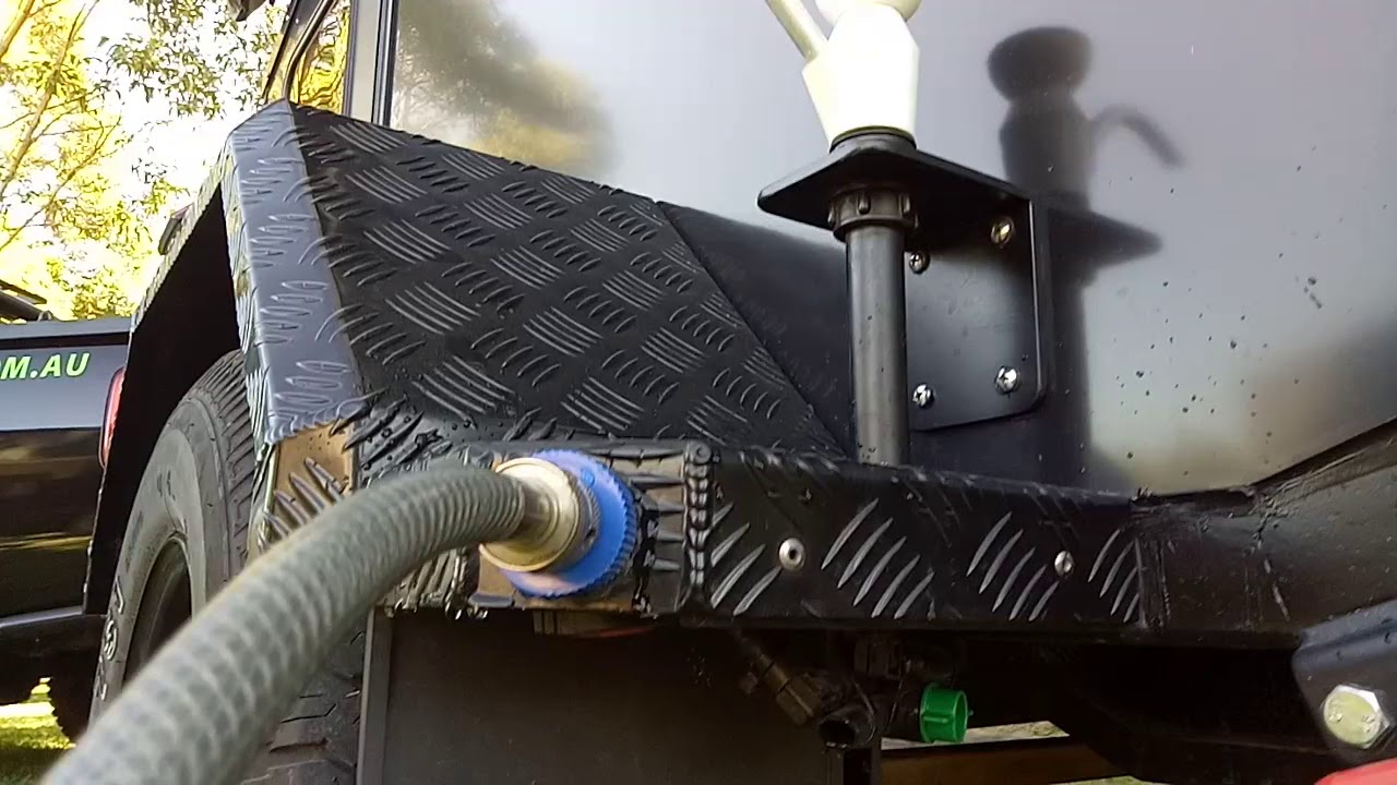 Easy fill water tank on Australian made Borderline Teardrop Camper ...