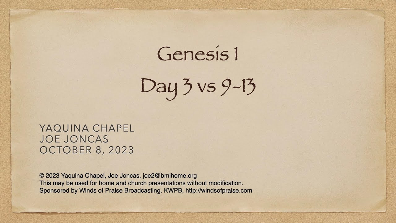 Genesis 1: Creation Day 3 vs 9-13 - YouTube
