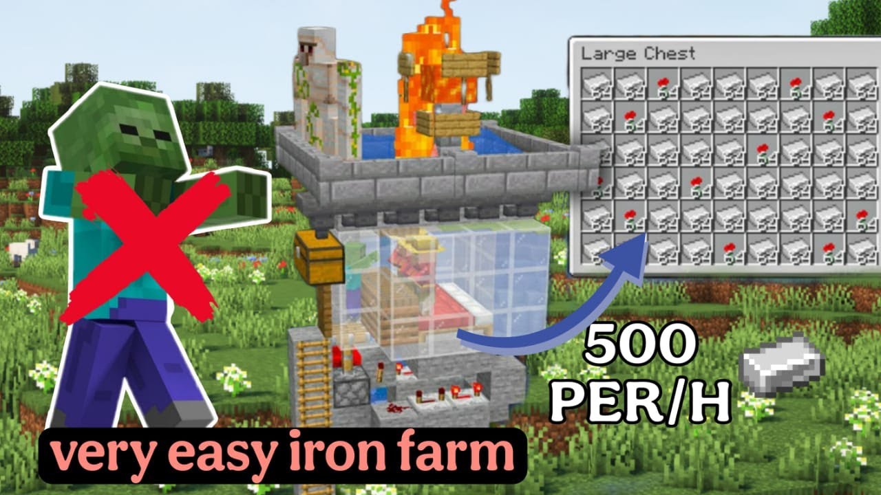 How to Make an Easy Iron Farm in Minecraft Java 1.21+ ⚙️ | Super Simple ...