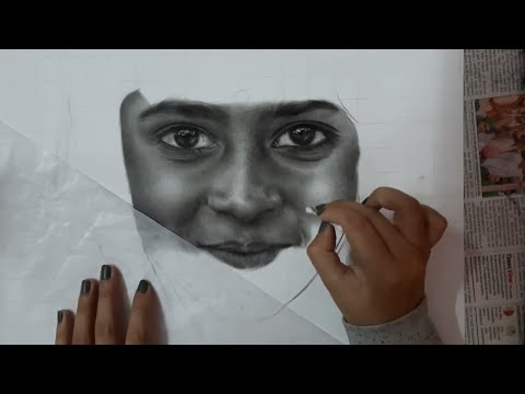 Hyper-Realism |How to create realistic skin texture with charcoal| # ...