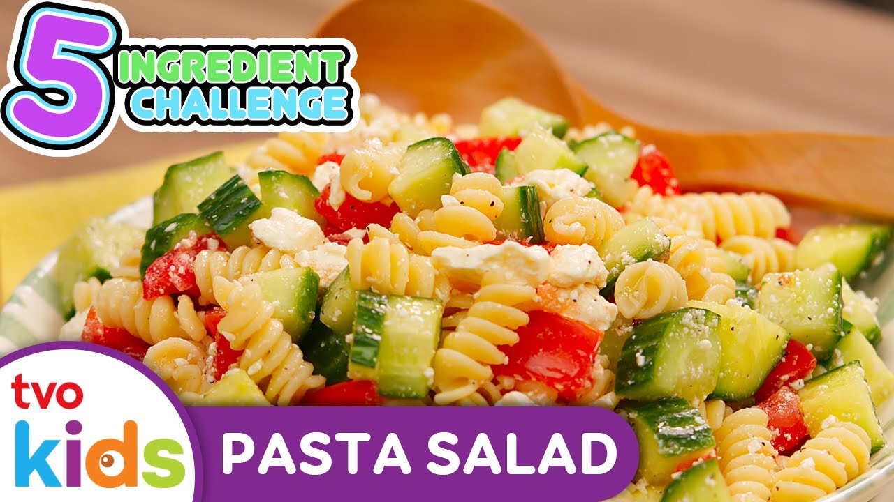 5 INGREDIENT CHALLENGE 👨‍🍳 Greek Pasta Salad 🥗 Cooking & Recipes For ...