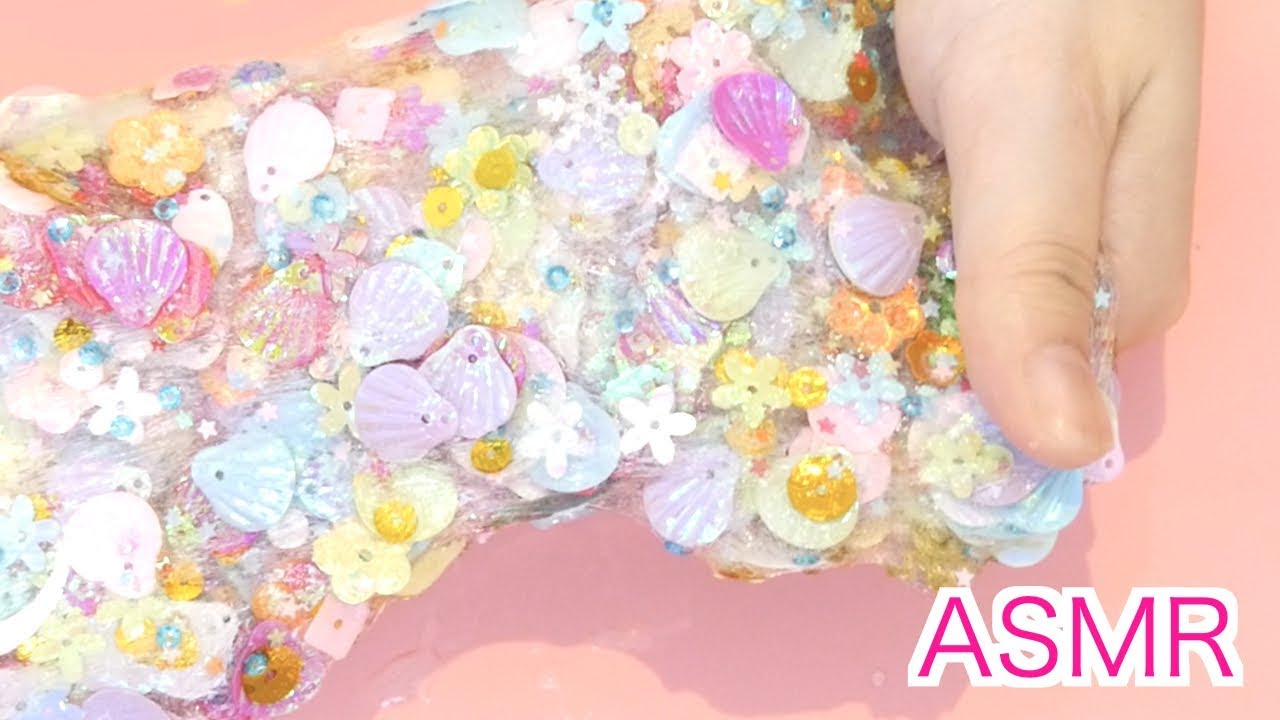 ASMR : CRACKLING MERMAID SEQUIN SLIME COMPILATION - YouTube