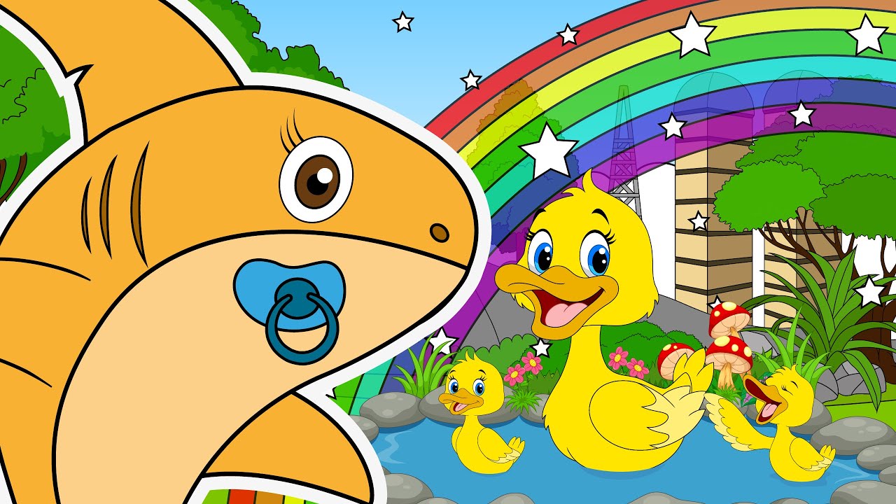 Baby Shark Doo Doo + Five Little Ducks Kindergarten Rhymes And Baby ...
