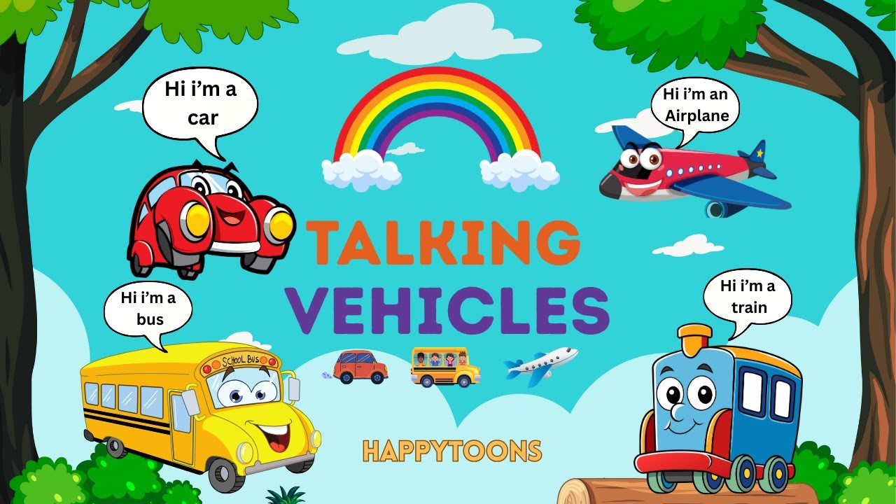 Talking Transport Vehicles for Kids | Learn with Cars, Trains, Buses ...