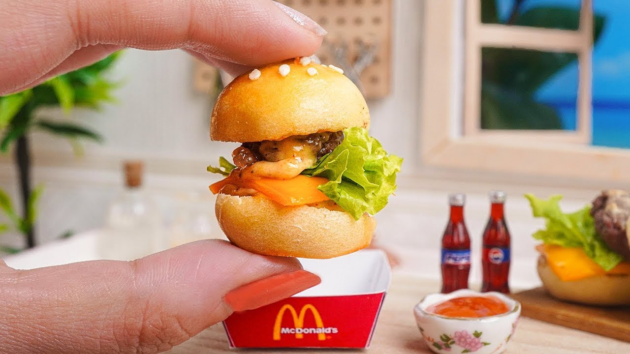Miniature McDonalds Big Mac & Coke Mini Real Food ASMR Miniature ...