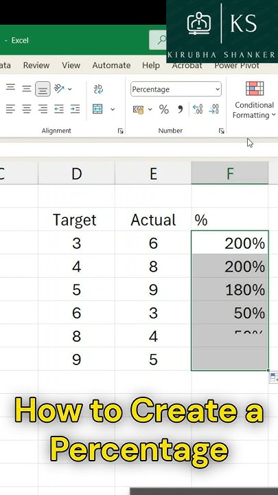 How to create percentage in Excel #excelintamil #exceltipsandtricks #exceltips #exceltutorial # ...