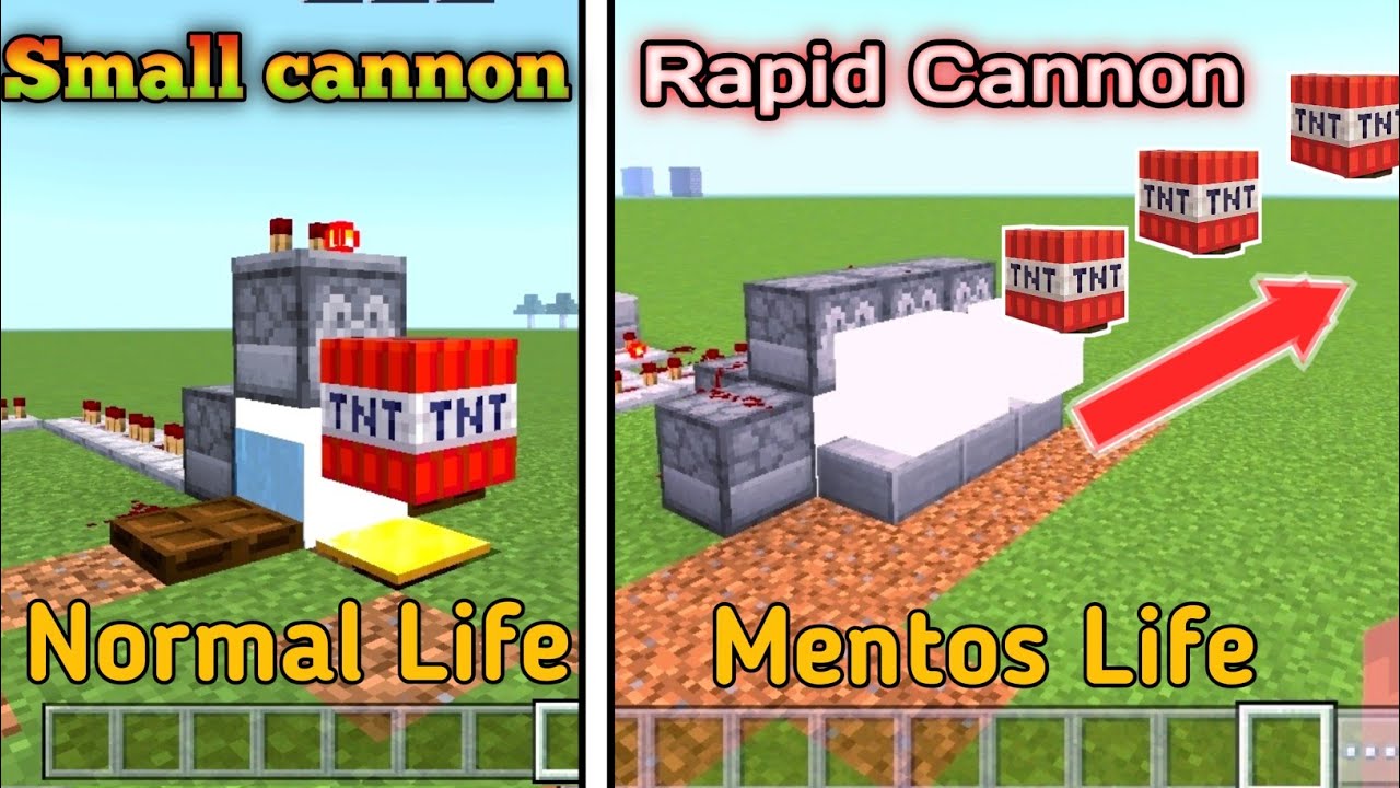 Minecraft: Cannon vs Rapid Cannon Build hacks & Design! - YouTube