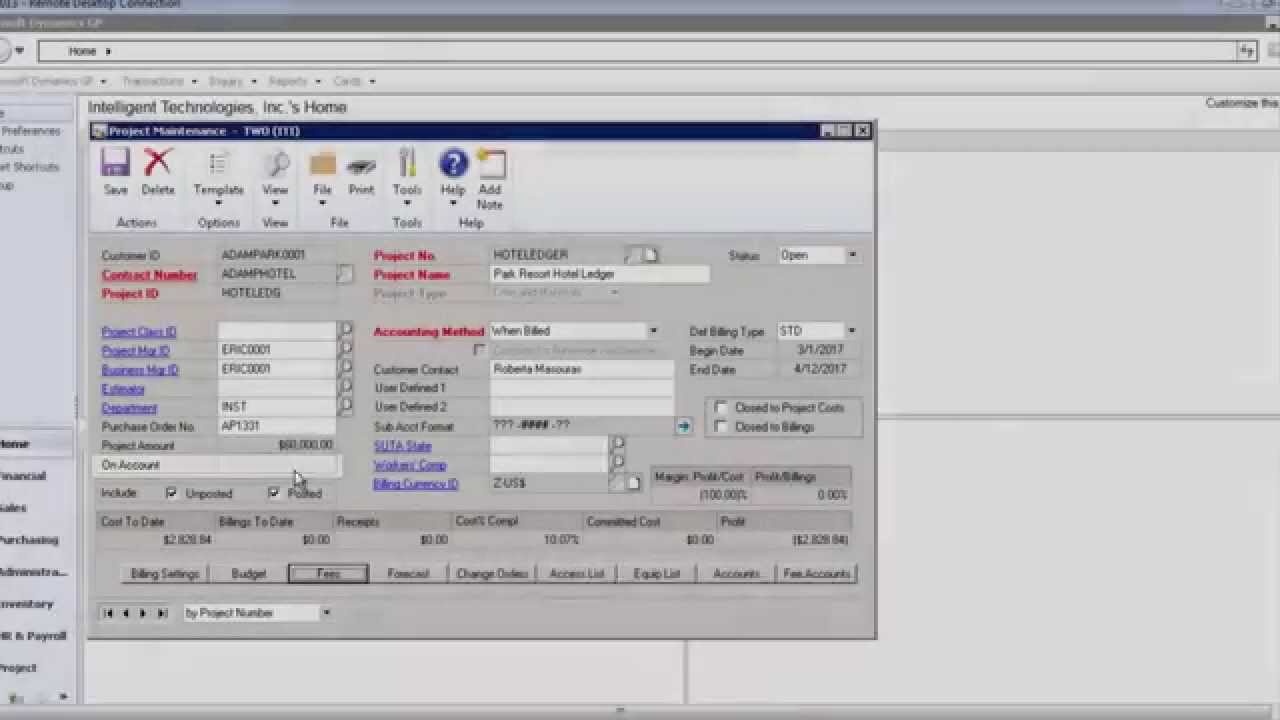 How to Utilize Retainers in Dynamics GP Project Accounting - YouTube