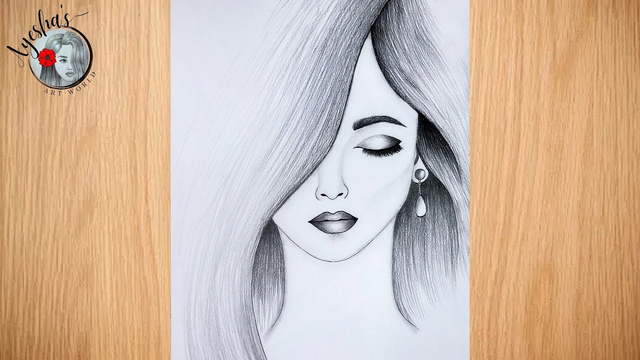 How to Draw a Girl । Step by Step Pencil Sketch Drawing - YouTube