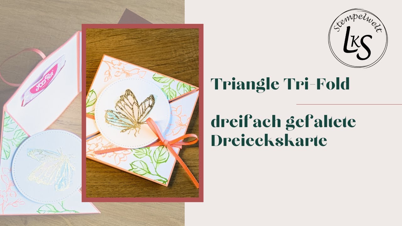 Triangle Tri-Fold card - raffinierte Kartenform | dreifach gefaltete Dreiecks-Karte Anleitung ...