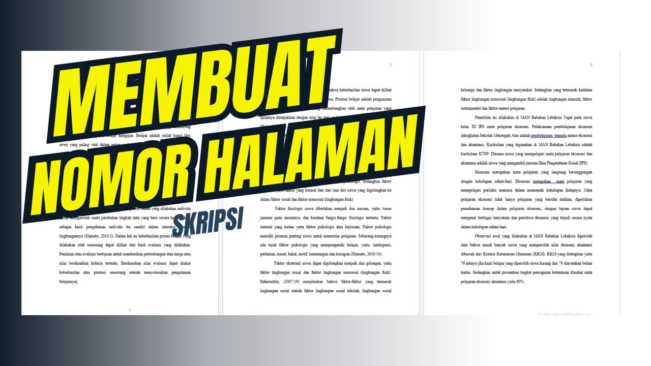 CARA MEMBUAT NOMOR HALAMAN DI MICROSOFT WORD - YouTube
