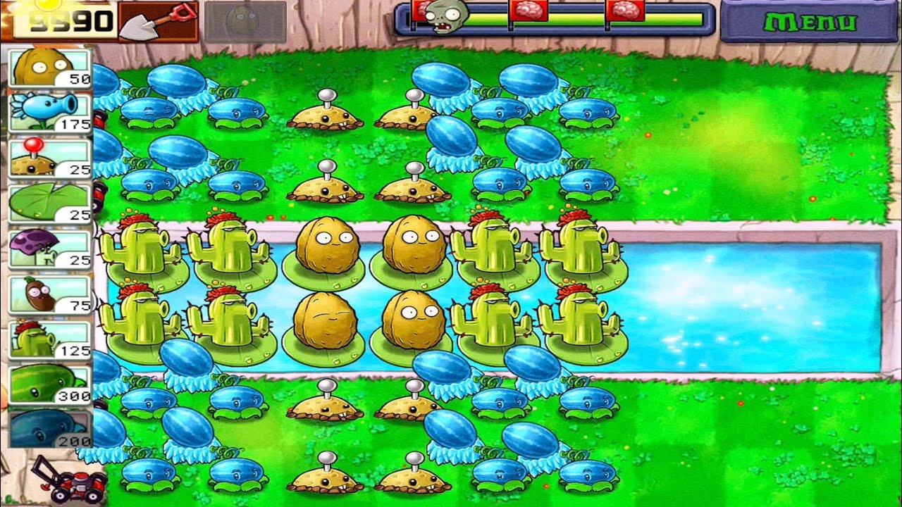 Plants vs Zombies || Adventure Pool Level 2 || Full HD Gameplay [ 1080p ...