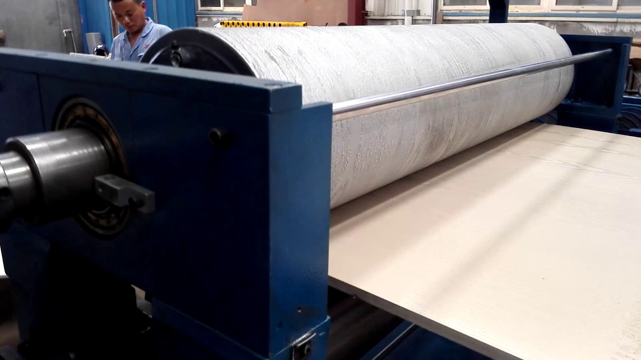 1300mm pvc foam boad embossing machine - YouTube