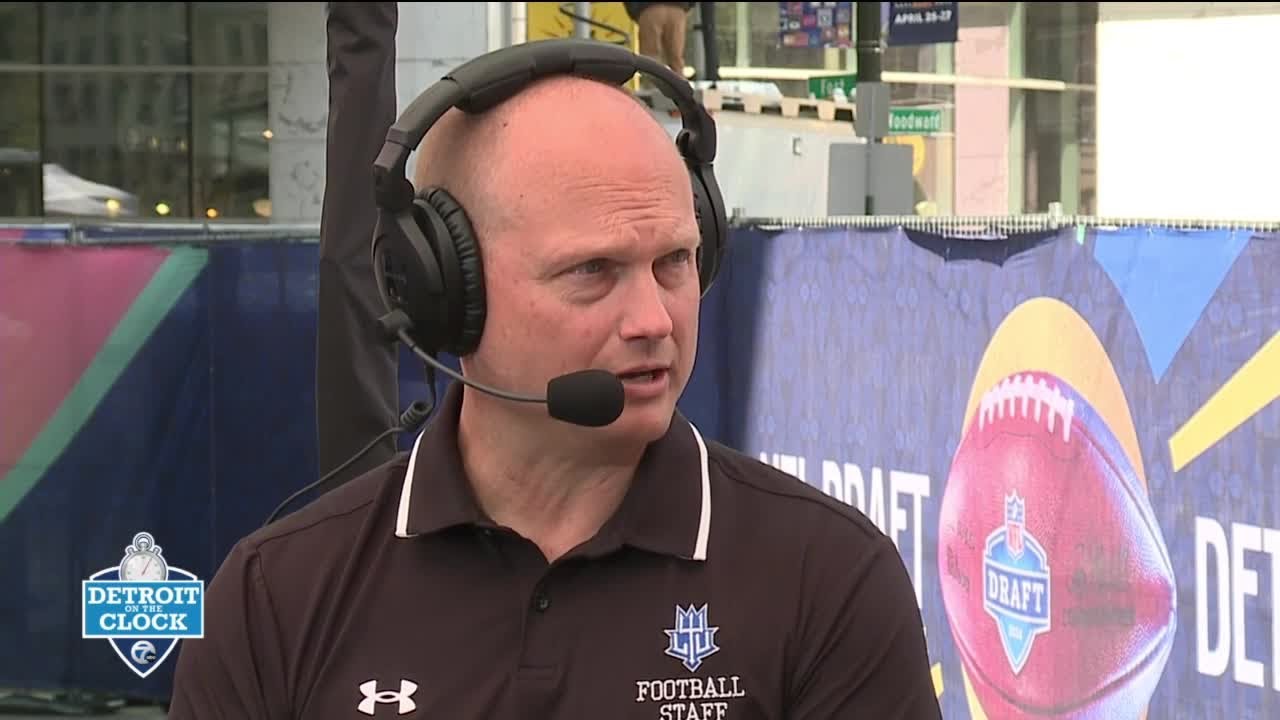 Lawrence Tech football coach Scott Merchant visits WXYZ set at NFL ...