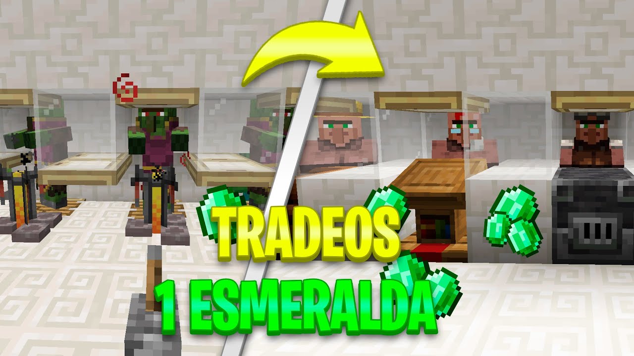 TRADEOS A 1 ESMERALA | ESMERALDAS INFINITAS MINECRAFT BEDROCK Y JAVA 1. ...