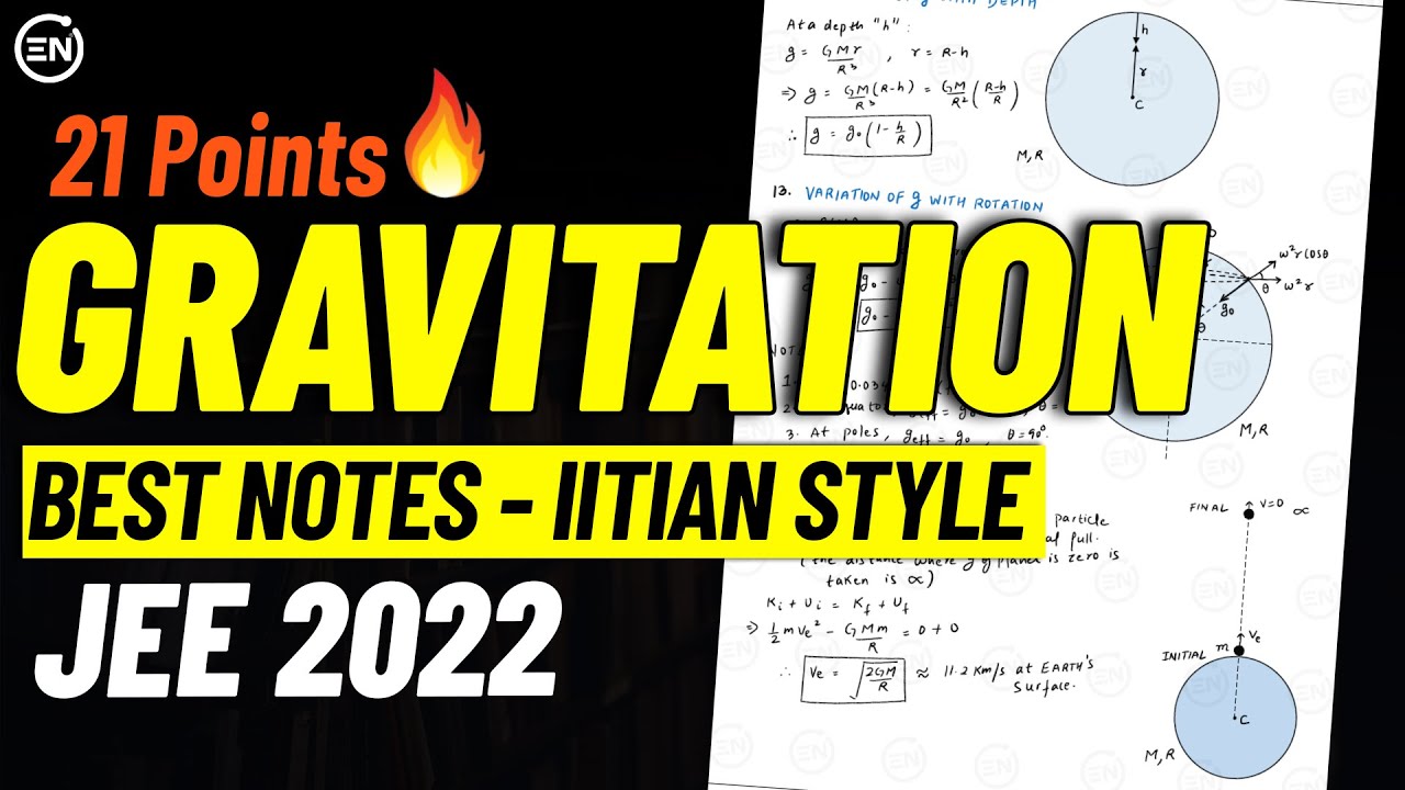 Gravitation Notes | Best Short Notes IITIAN Style | JEE Main JEE ...