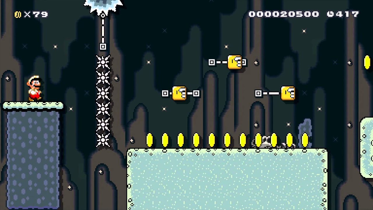 Super Mario Maker: Player Course: "Onward! Through Grinder Caves ...