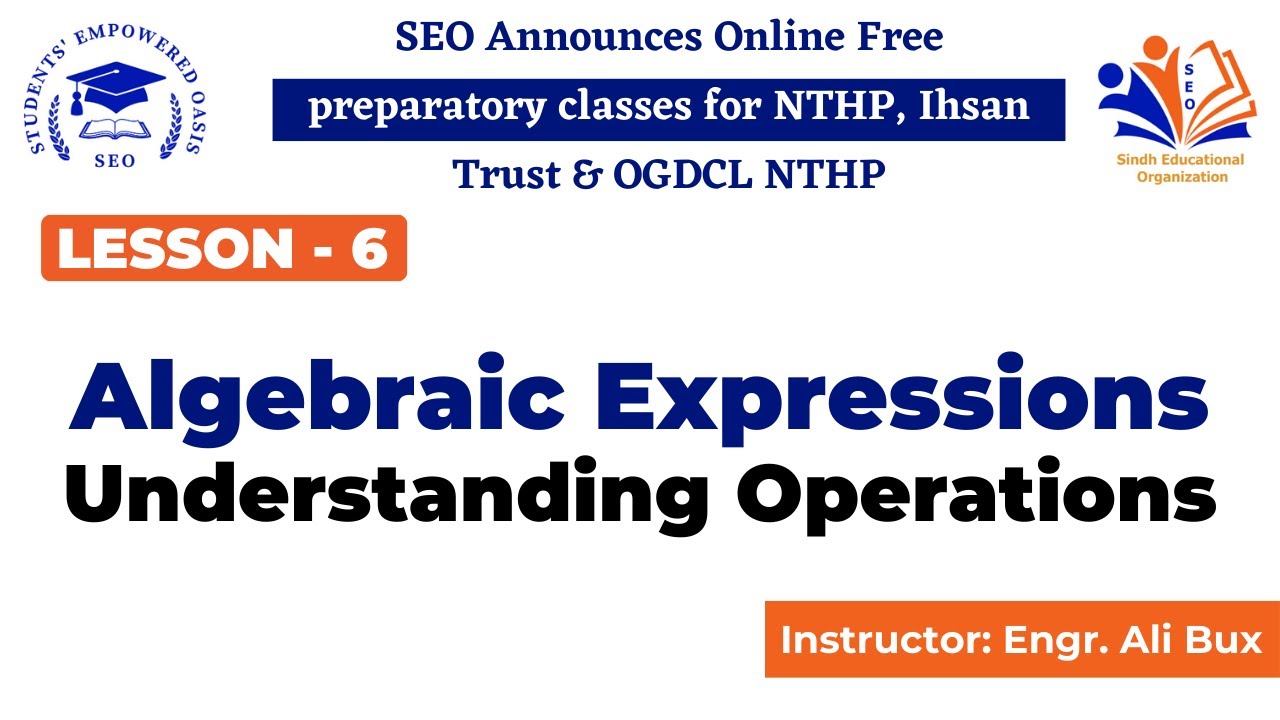 Class-6 Algebraic Expressions || Understanding Operations ...