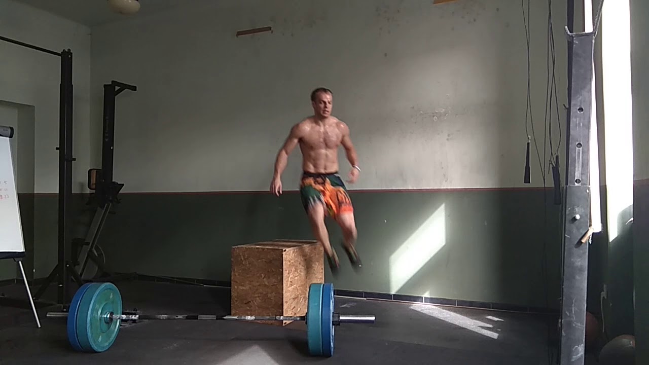 13.3.2018 for time - burpees box jump over, dead lift, wall ball 8:16 ...