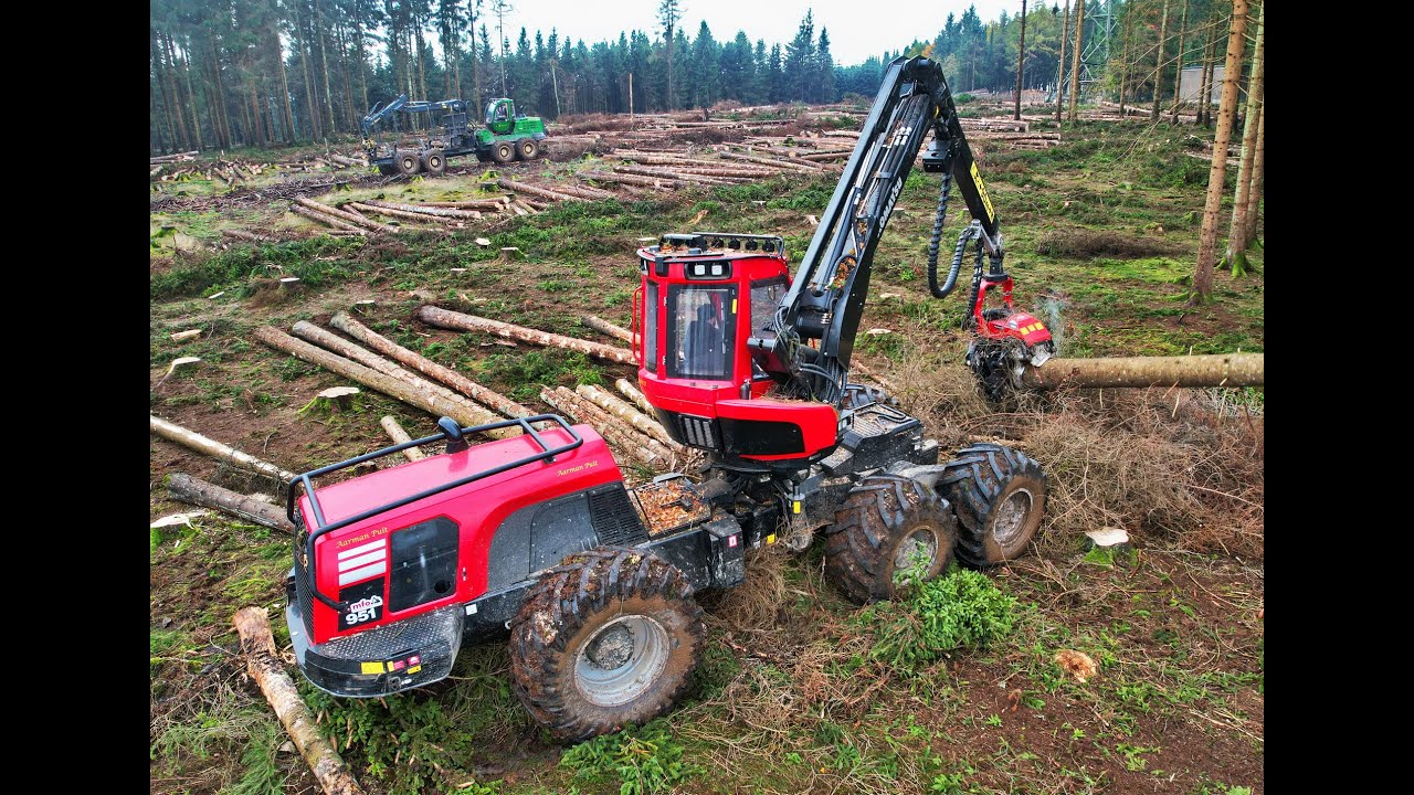 🌲4K|*DreamTEAM* • John Deere 1910G & Komatsu 951 - C164 • Harvester ...