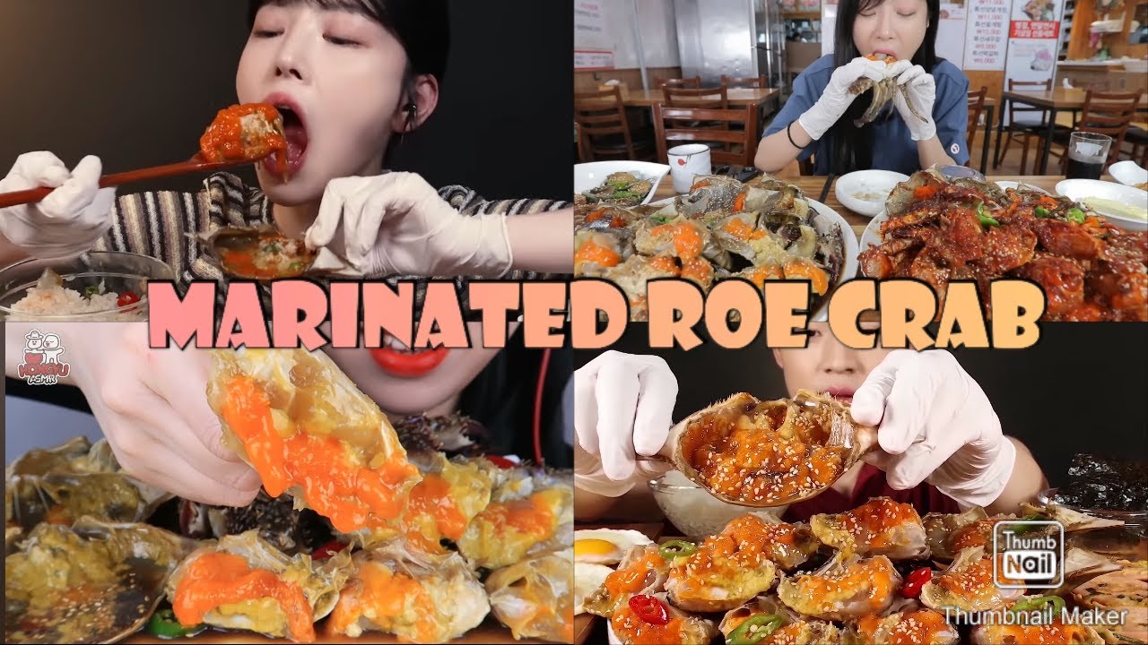 ASMR| SOY & SPICY MARINATED RAW CRAB |mukbang compilation - YouTube