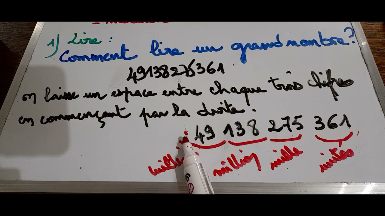 LES NOMBRES ENTIERS- millions et milliards- 1) lecture - YouTube
