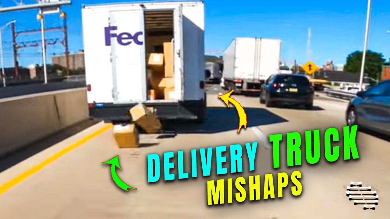 Packages Falling Out of a Delivery Truck - YouTube