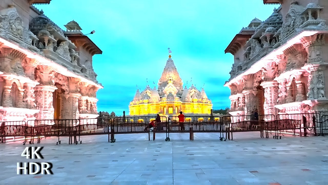 4K HDR Largest Hindu Temple in USA New Jersey| BAPS Shri Swaminarayan ...