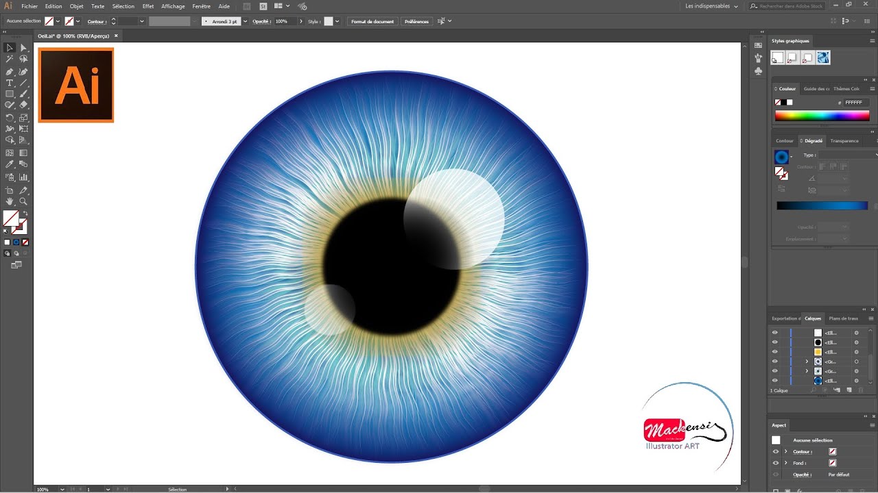 Drawing lesson #4 - How to Draw a Realistic Eye Iris in Adobe ...