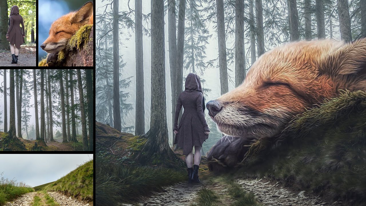Surreal Sleeping Fox Photo Manipulation Photoshop Tutorial - YouTube